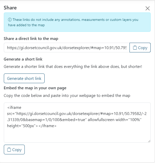 Sharing Your Map DorsetExplorer Docs